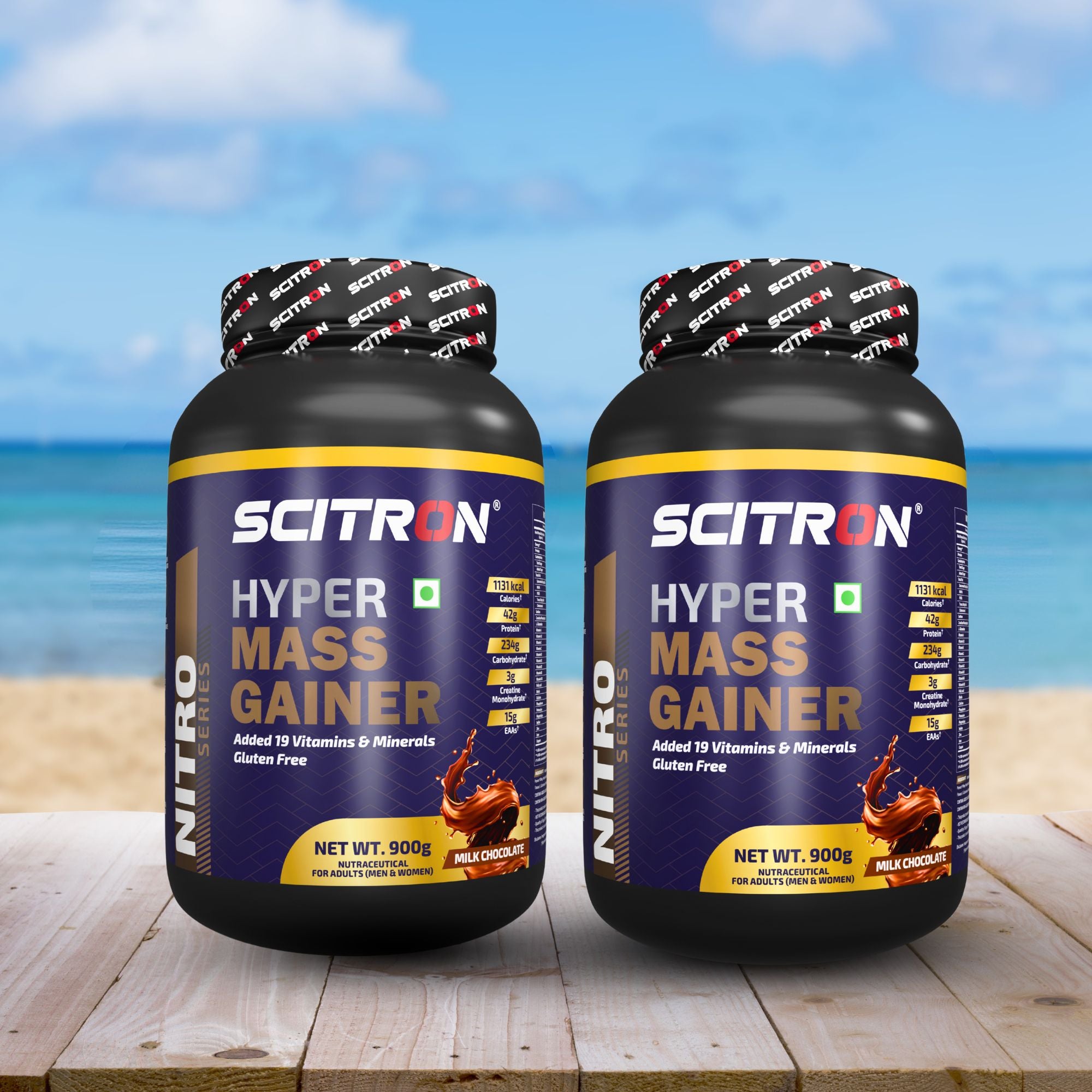 Scitron Nitro Series Hyper Mass Gainer 900g with Scitron Nitro Series