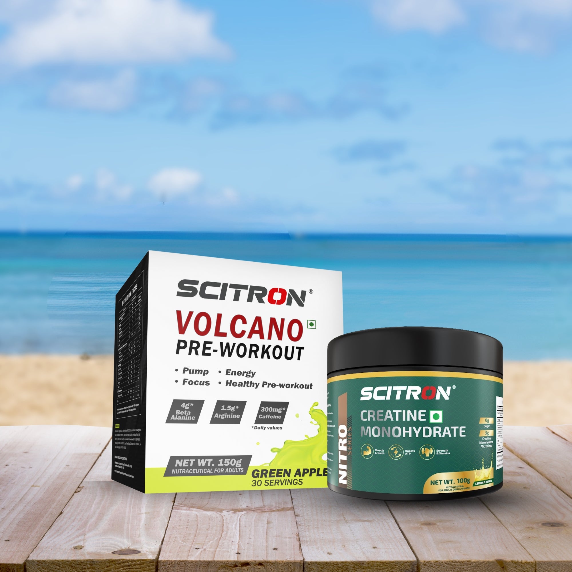 Scitron Nitro Series Creatine Monohydrate Lemon 100g With Scitron Volc
